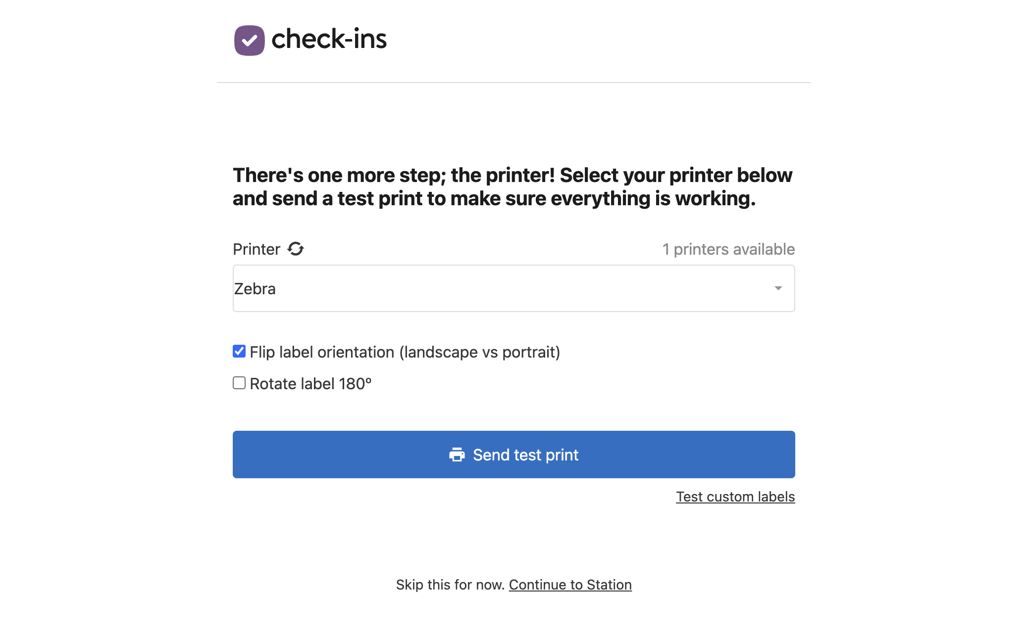 Set up a Dymo printer – Check-Ins